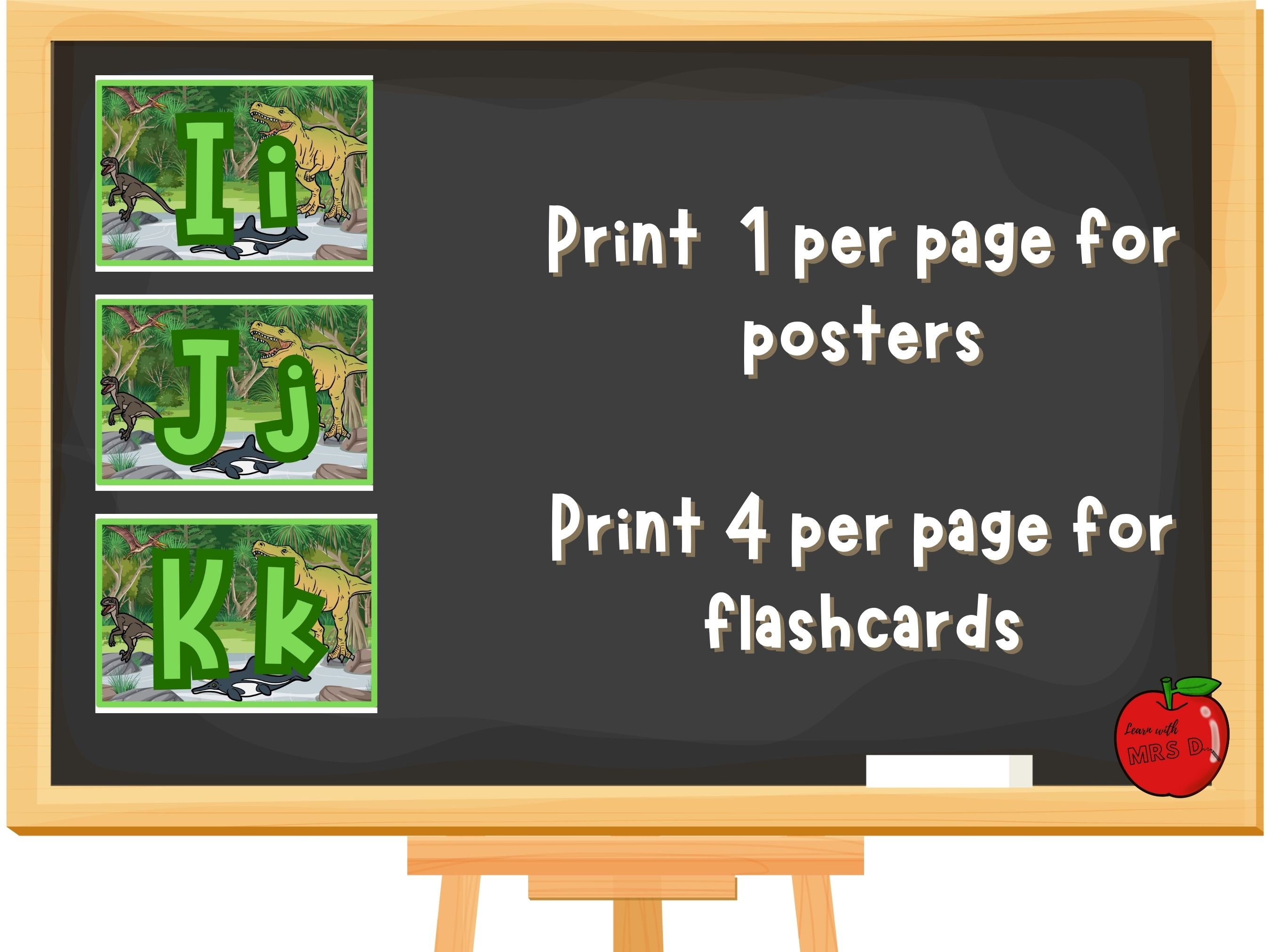 Dinosaur Alphabet Posters/ Flashcards Digital Download - Etsy UK