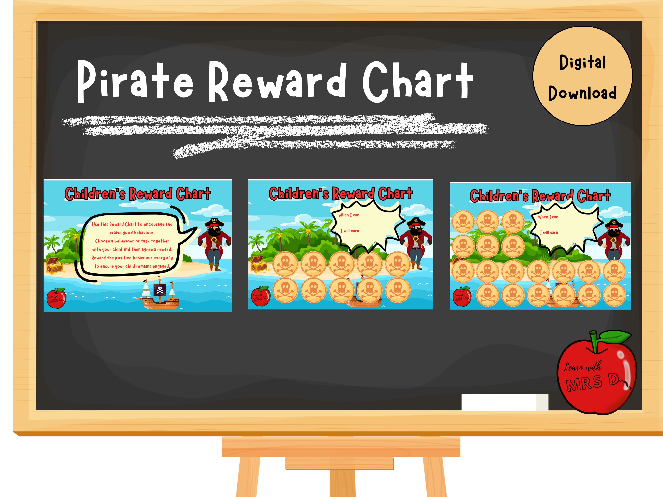 Pirate Reward Chart Digital Download - Etsy