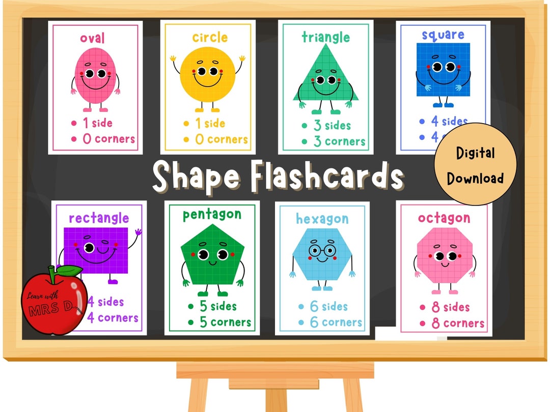 Shape Facts Posters/ Flashcards Digital Download - Etsy UK