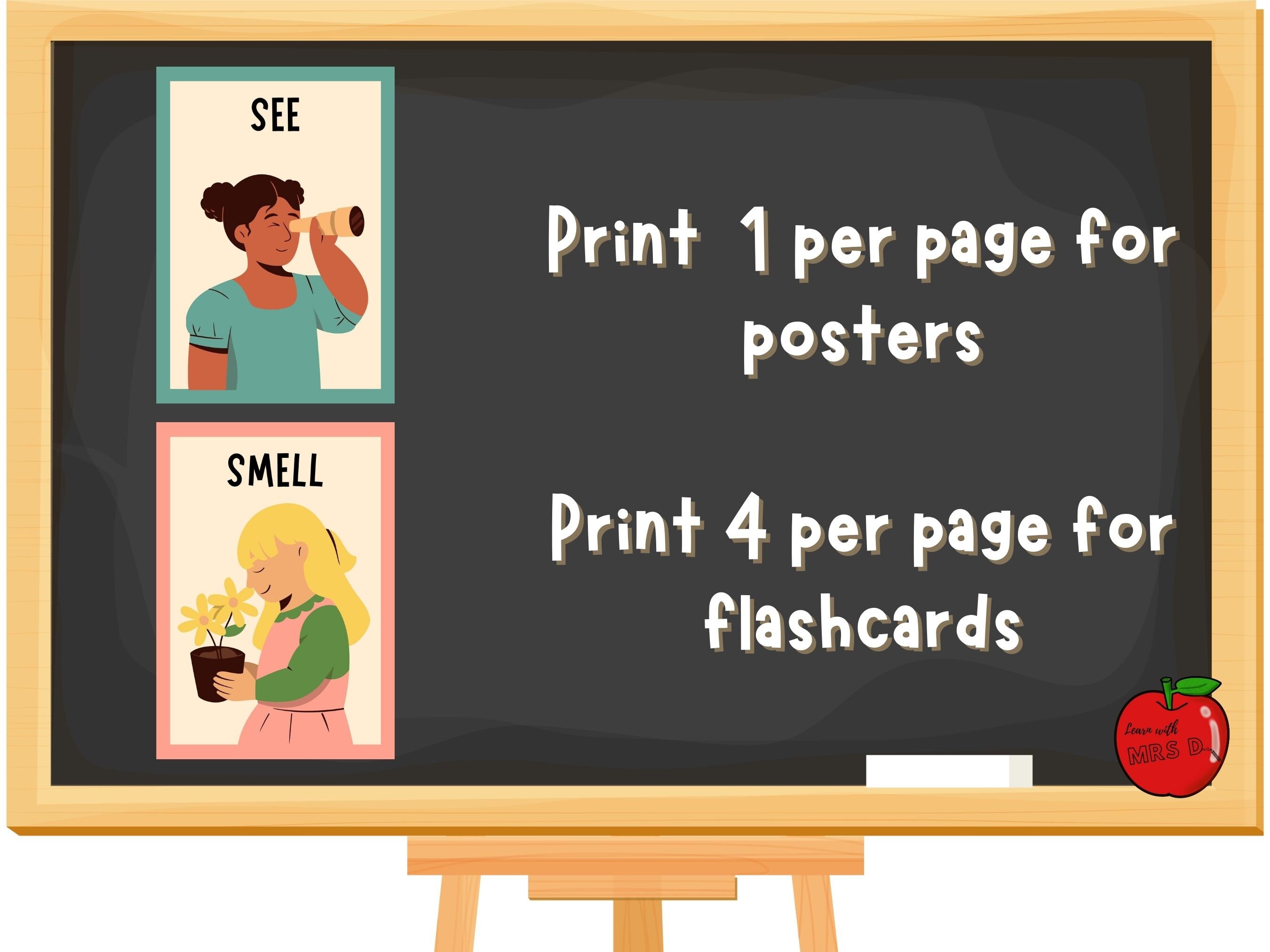 5 Senses Posters/ Flashcards Digital Download - Etsy UK