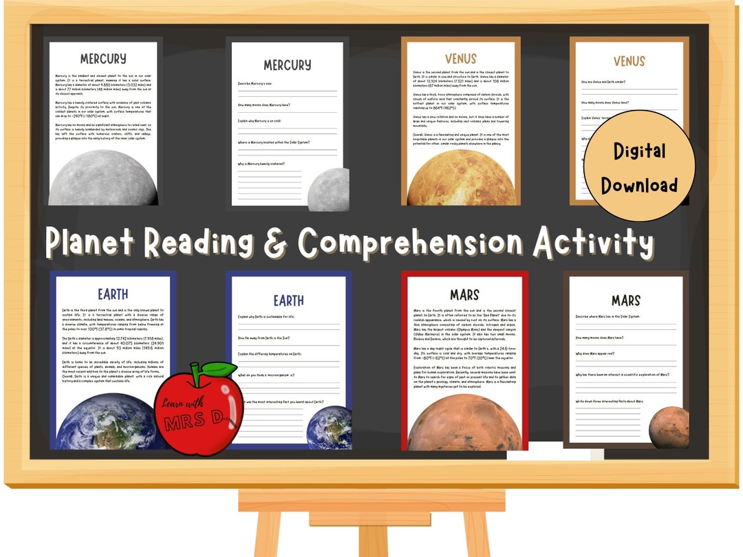 The Solar System Reading & Questions Comprehension Pack - Digital ...