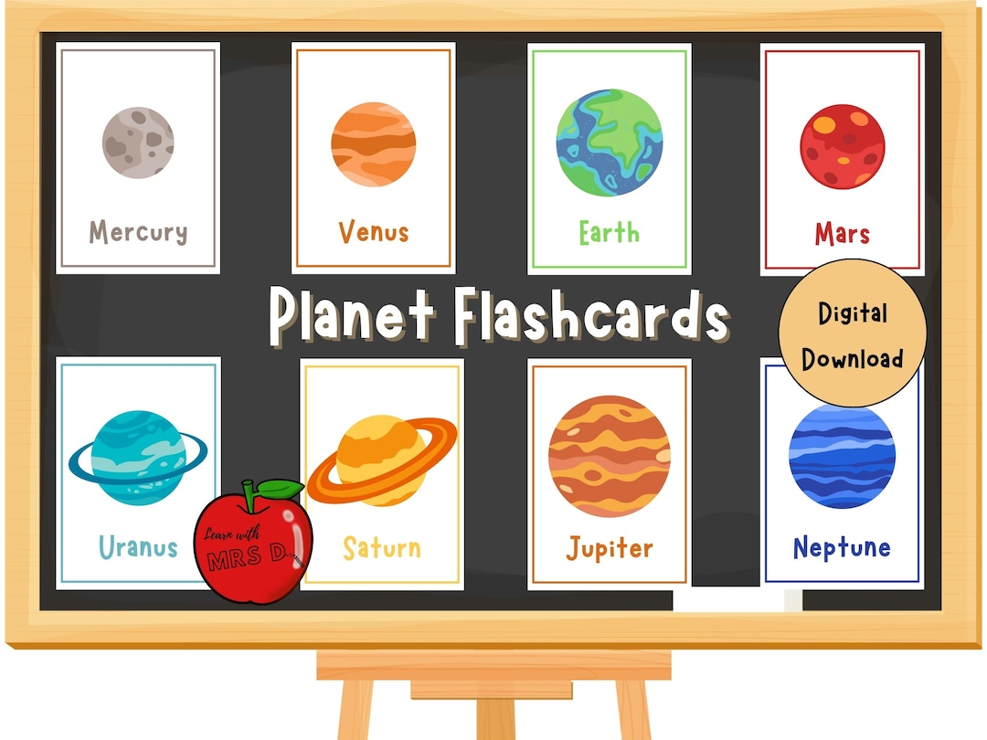 Planet Posters/ Flashcards Digital Download- Low Colour - Etsy