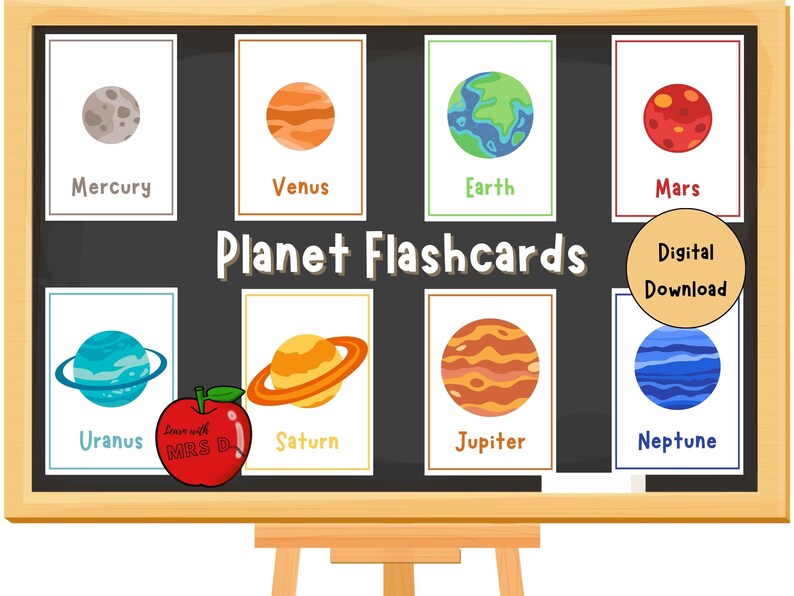 Planet Posters/ Flashcards Digital Download- Low Colour - Etsy