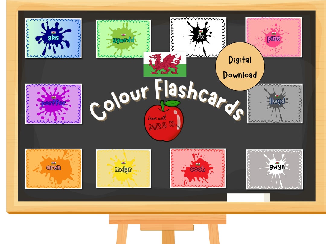 Welsh Colour Poster/ Flashcards Digital Download - Etsy