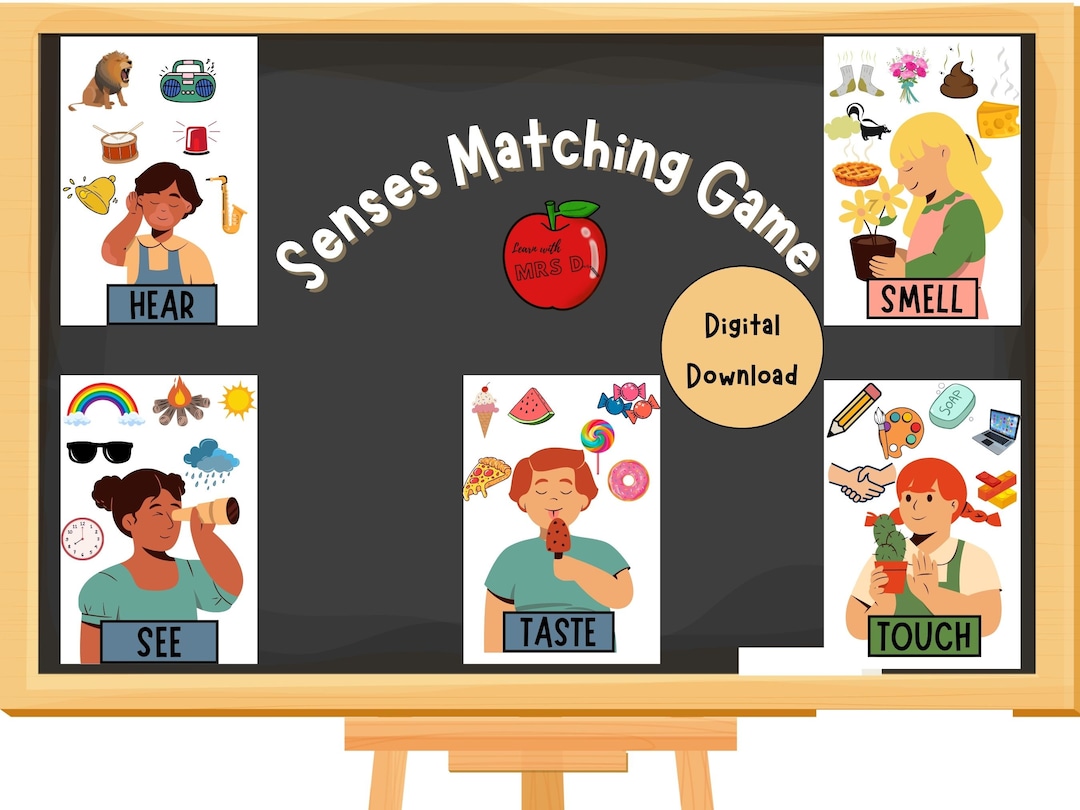 5 Senses Matching Game- Digital Download - Etsy