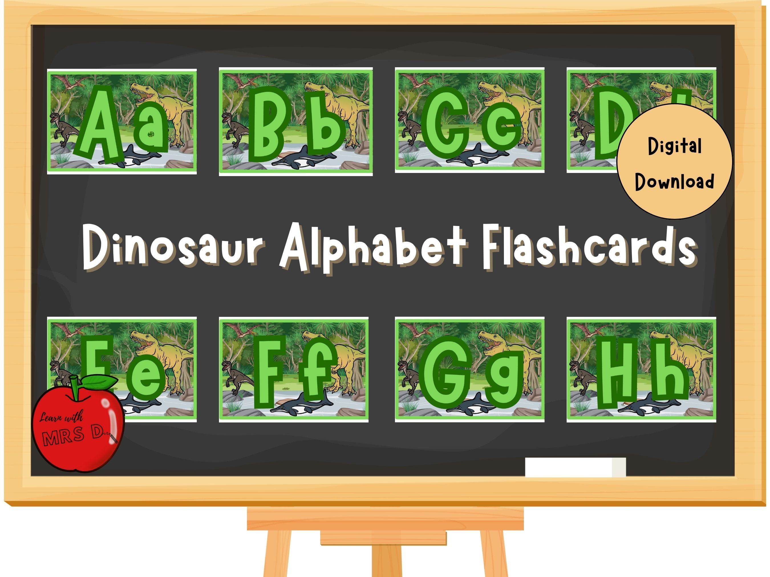 Dinosaur Alphabet Posters/ Flashcards Digital Download - Etsy UK