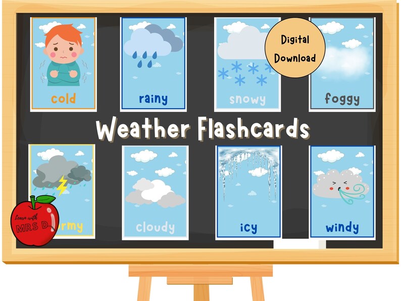 Weather Posters/ Flashcards Digital Download - Etsy