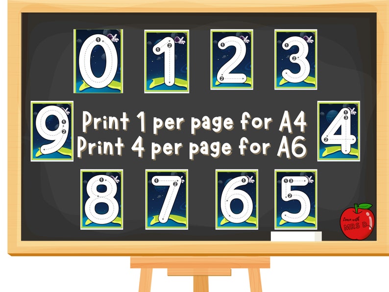 Space Themed Number Formation Cards - Etsy