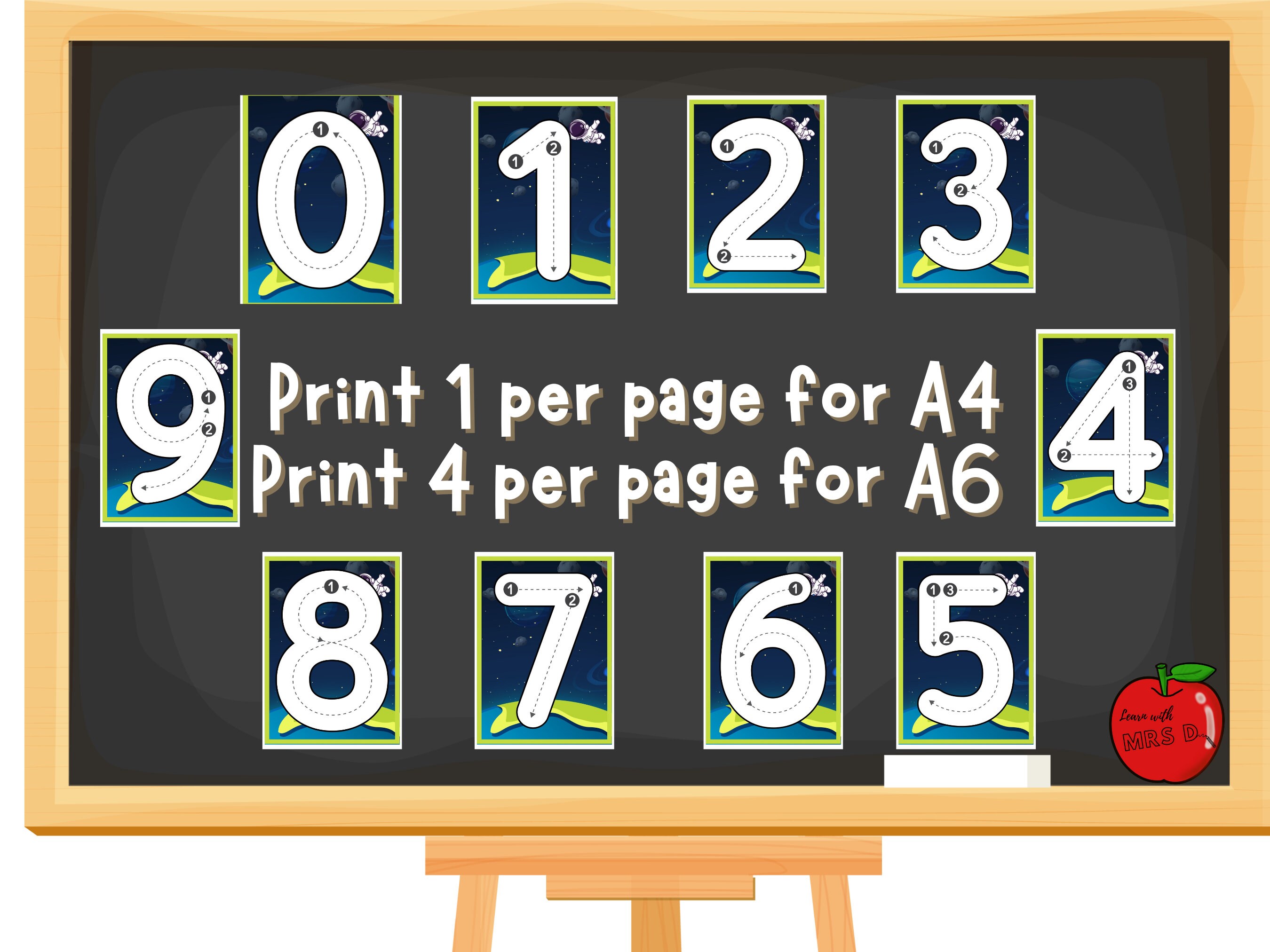 Space Themed Number Formation Cards - Etsy