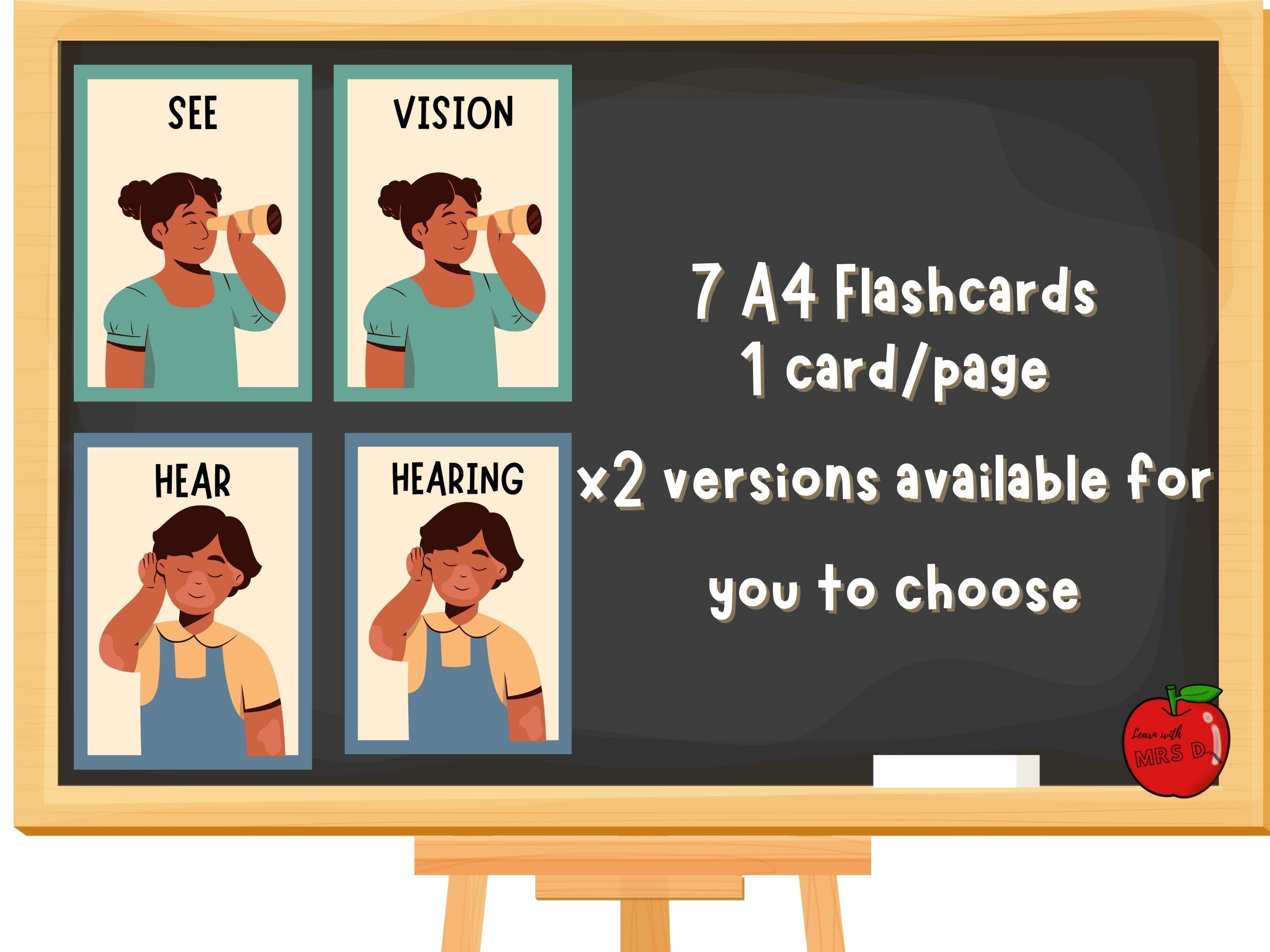 5 Senses Posters/ Flashcards Digital Download - Etsy UK
