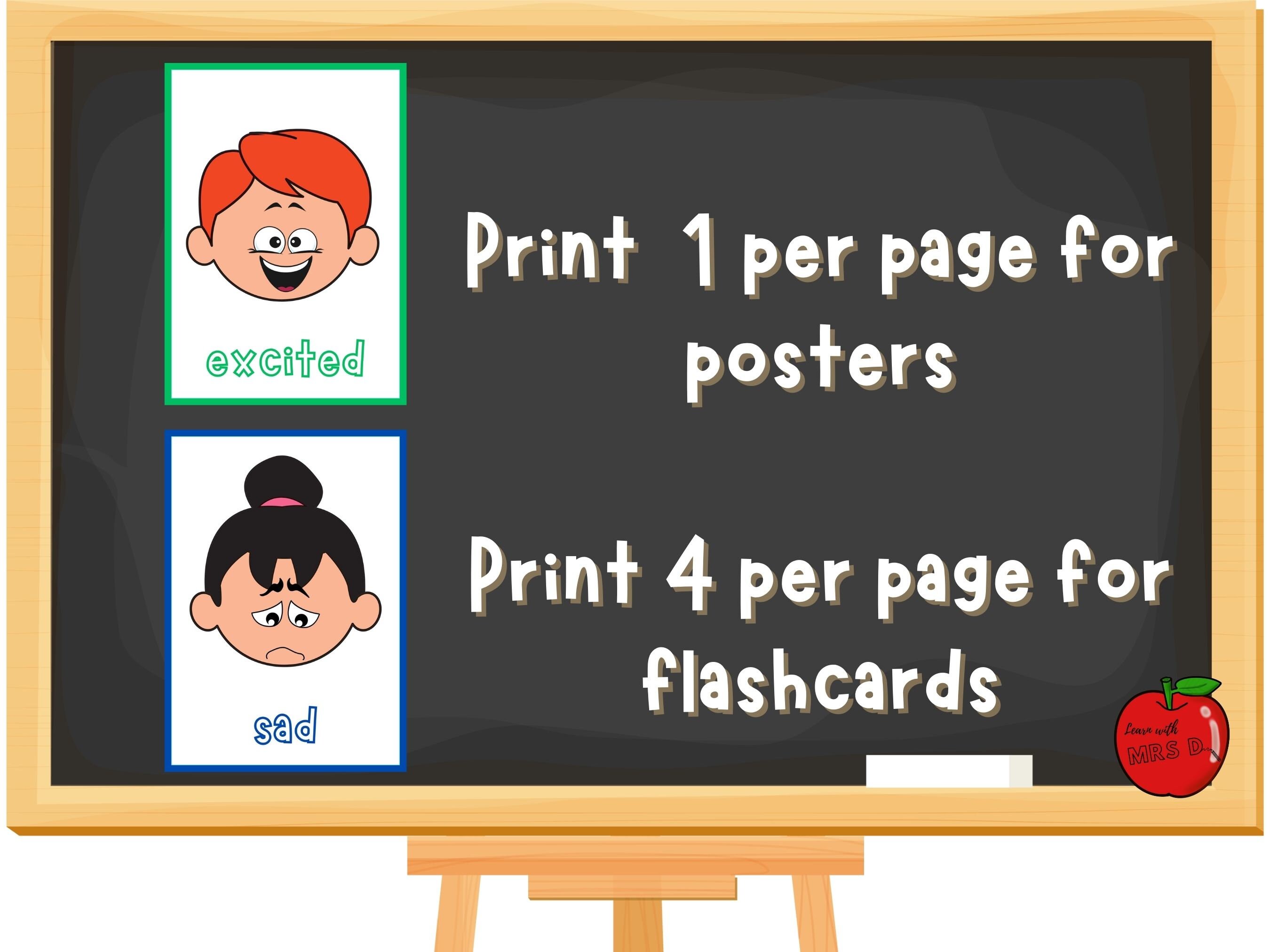 Feelings Posters/ Flashcards Digital Download - Etsy