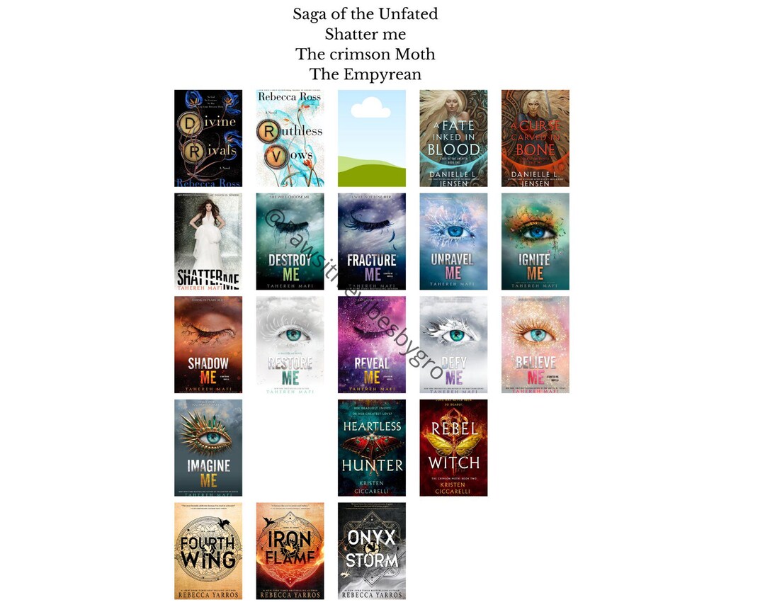 Popular Booktok Series for Scrapbook, Journal , Book Journal , Stickers ...