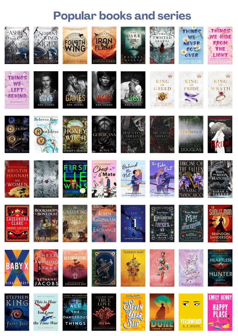 Book Cover Stickers Featuring Popular Authors Like Sarah J. Maas ...