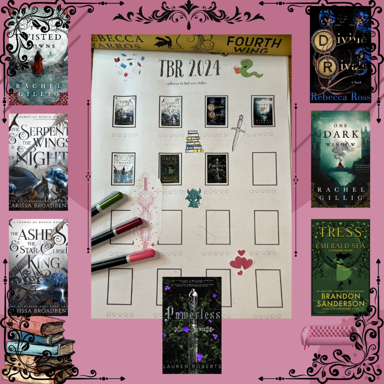 Book Cover Stickers Featuring Popular Authors Like Sarah J. Maas ...