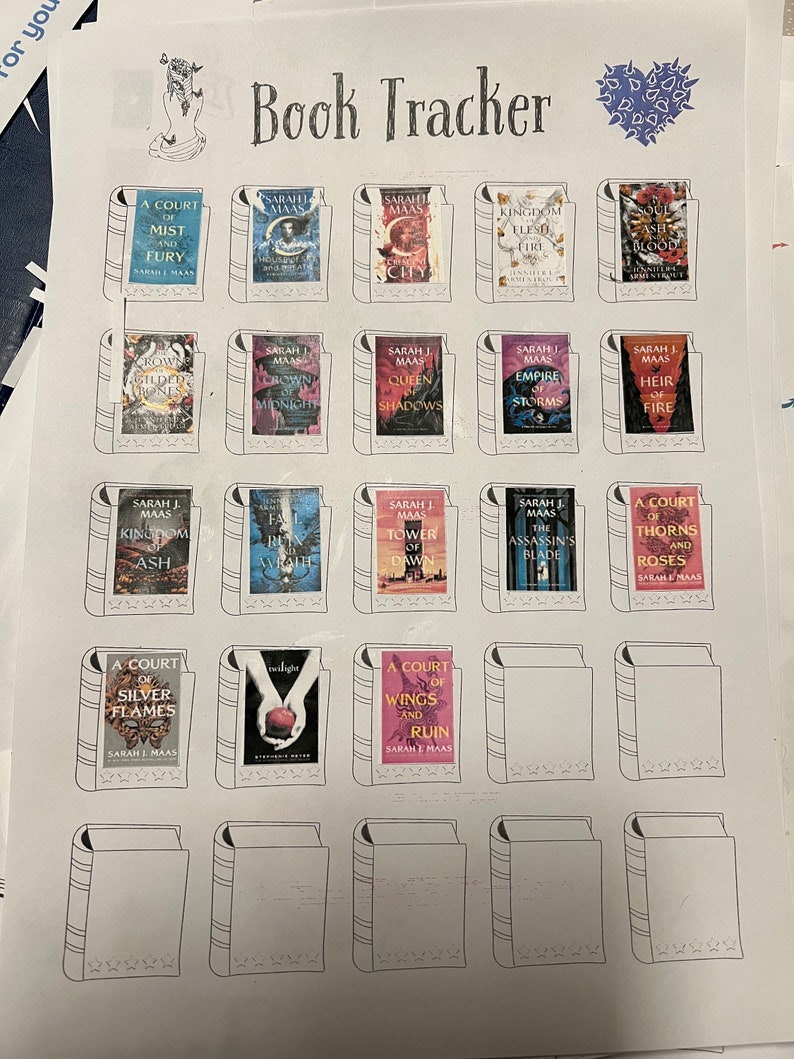 Book Cover Stickers Featuring Popular Authors Like Sarah J. Maas ...