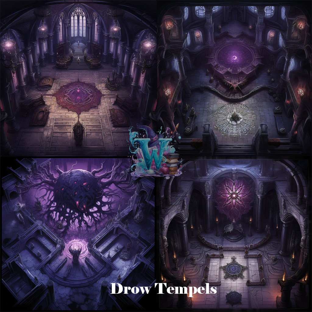 200+ Underdark Dnd Battlemap, Pathfinder, Dungeons and Dragons, Underdark, Drow Temple, Dwarfen ...