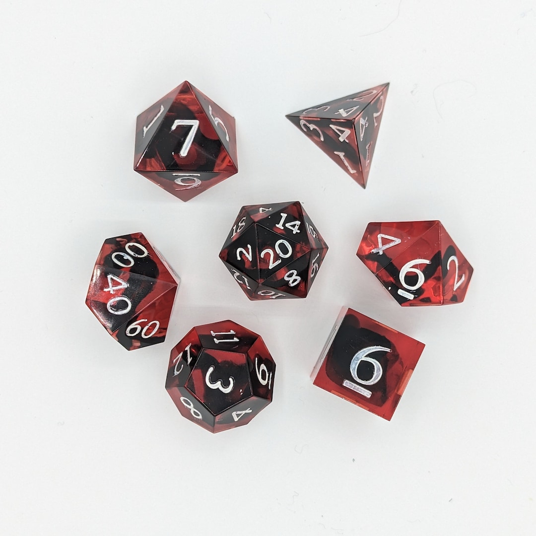 Handmade Resin Dice 'cursed Rubys' for Dungeons & Dragons, Pathfinder ...