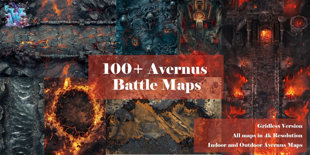 100 Avernus DnD BattleMap, Pathfinder, Pen and Paper, Avernus, Outdoor ...