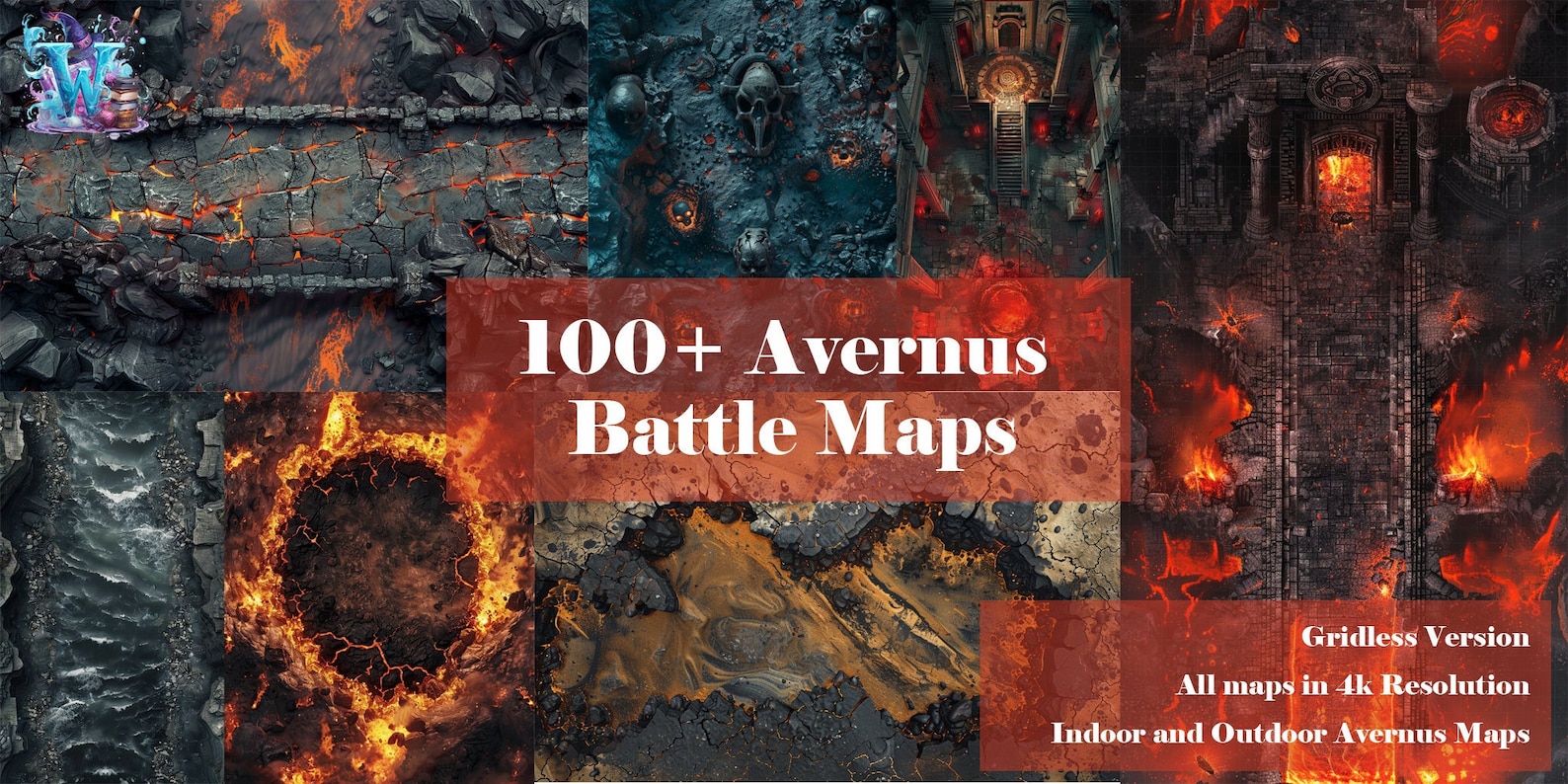 100 Avernus Dnd Battlemap, Pathfinder, Pen and Paper, Avernus, Outdoor ...