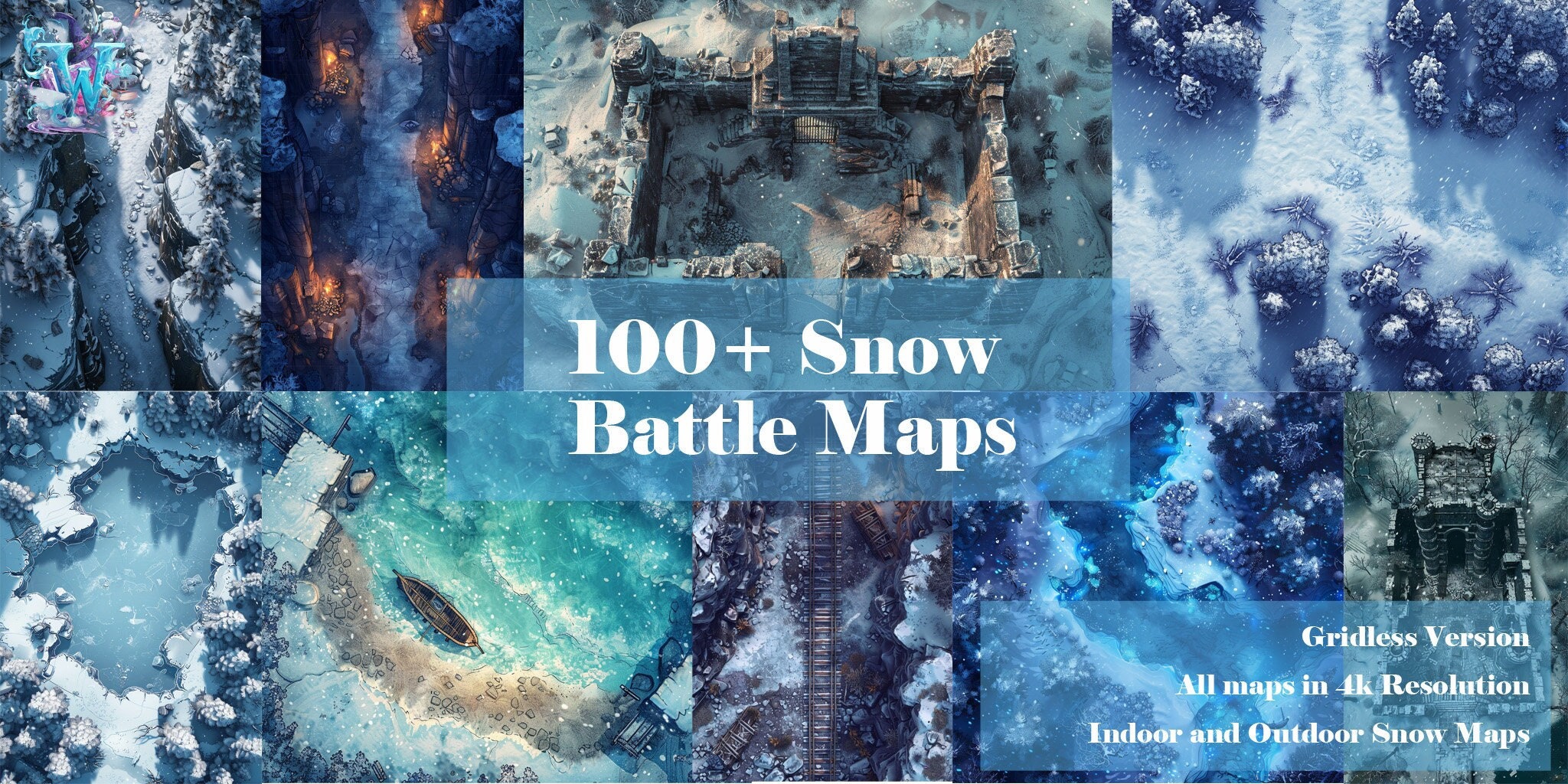 100+ Snow Covered Dnd Battlemap, Pathfinder, Dungeons and Dragons, Snow ...