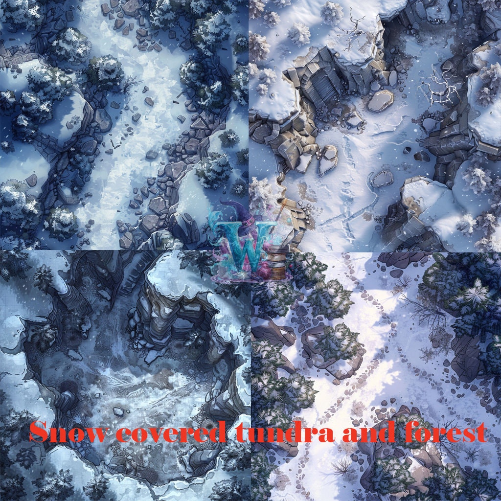 100+ Snow Covered Dnd Battlemap, Pathfinder, Dungeons and Dragons, Snow ...