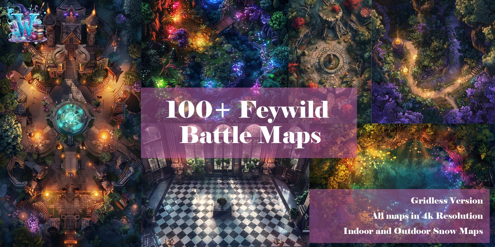100 Feywild Dnd Battlemap, Pathfinder, Pen and Paper, Feywild, Indoor ...