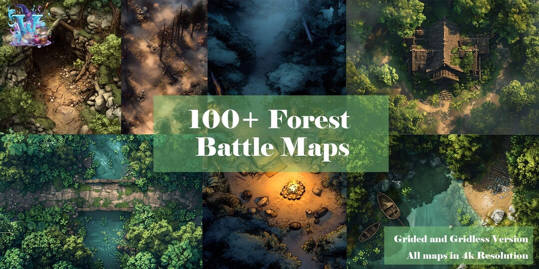 100+ Forest Dnd Battlemap, Pathfinder, Dungeons and Dragons, Campsite ...