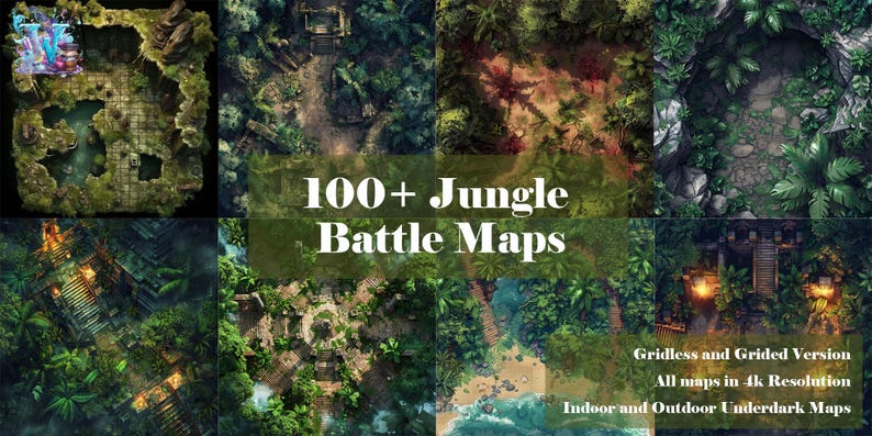 100+ Jungle Dnd Battlemap, Pathfinder, Dungeons and Dragons, Jungle ...