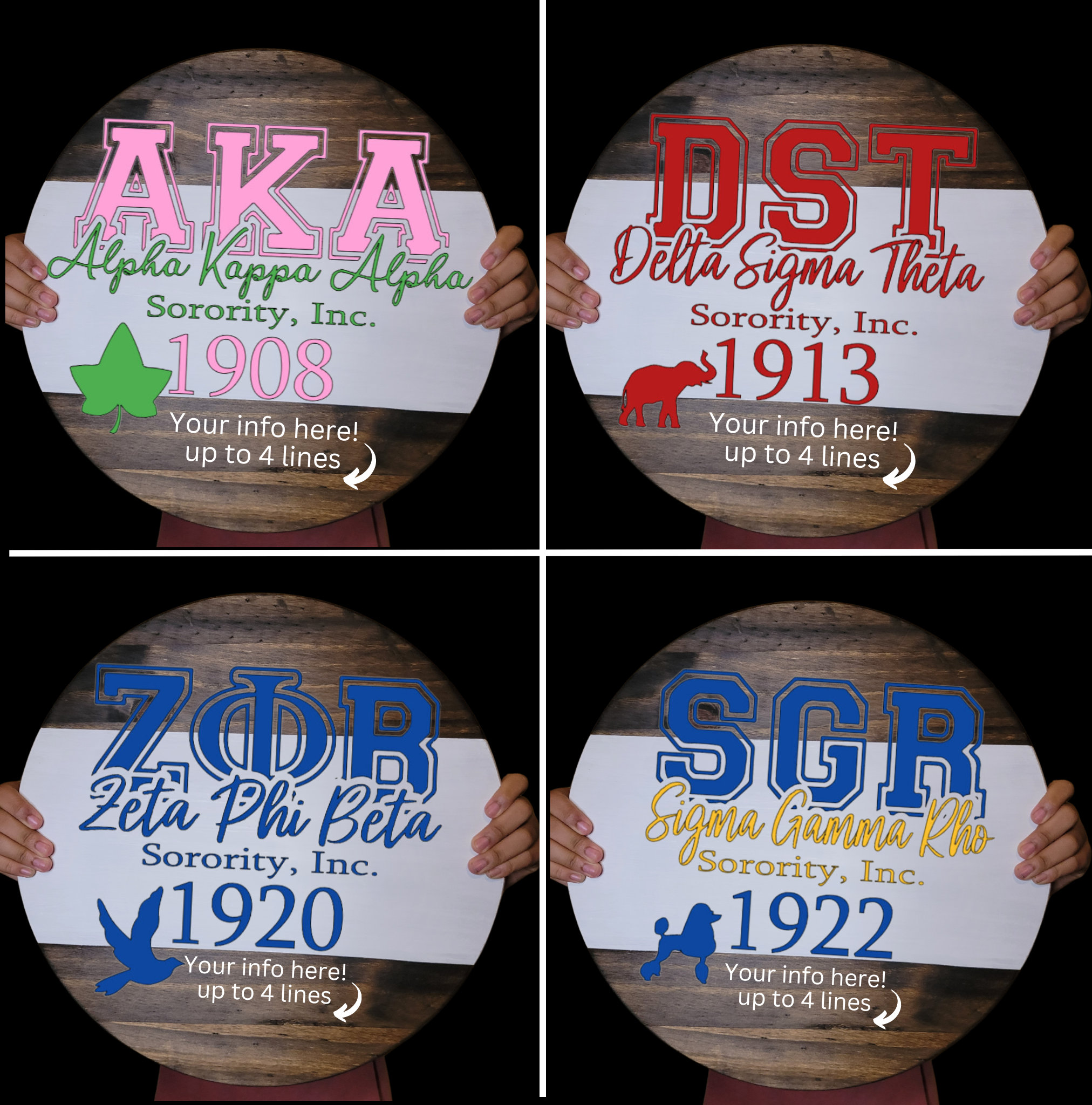 Custom Sorority Inspired Wooden Wall Hangers, Door Decor, Crossing Gift ...