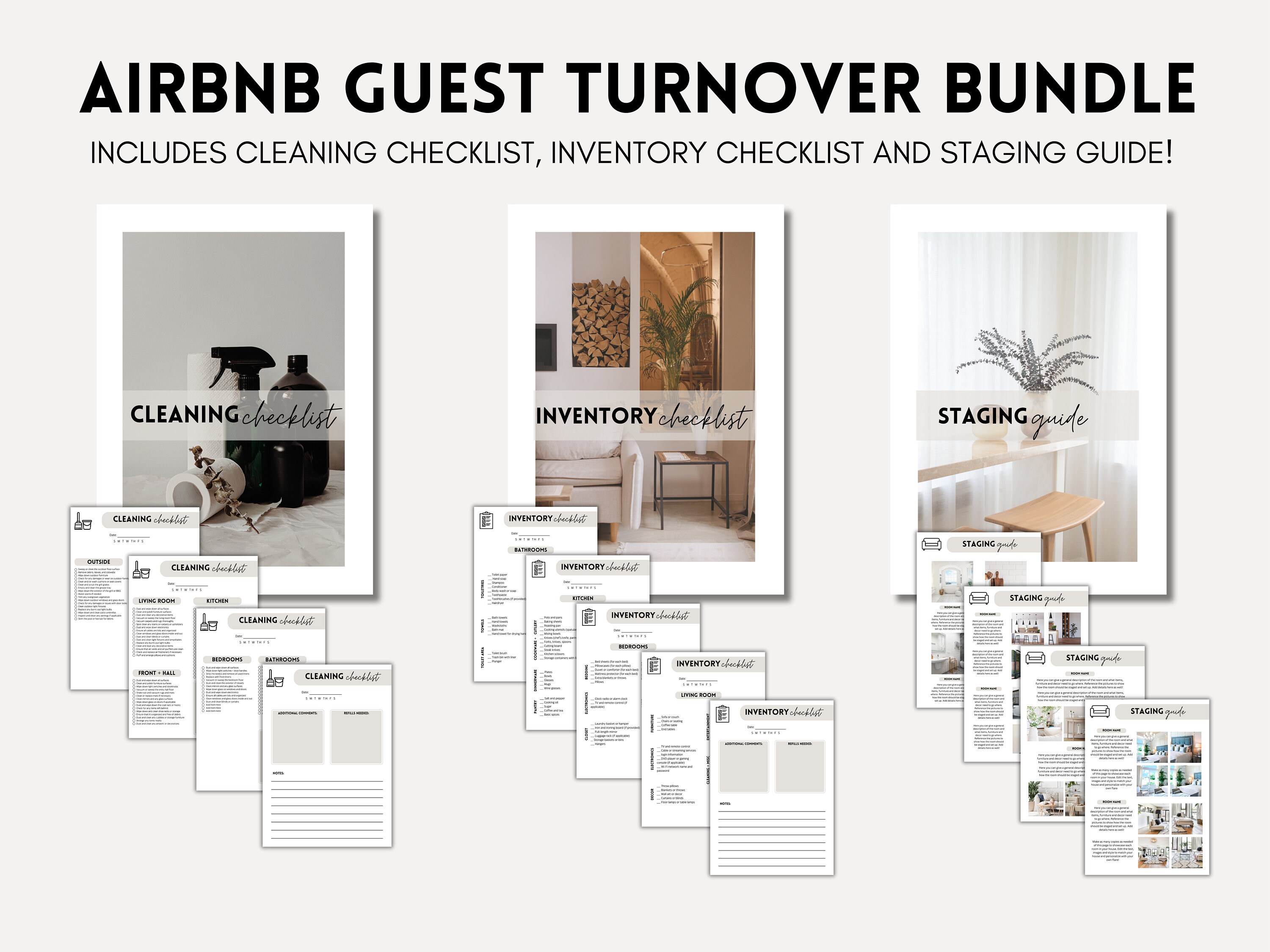Airbnb Cleaning Checklist, Airbnb Guest Turnover Binder Template ...