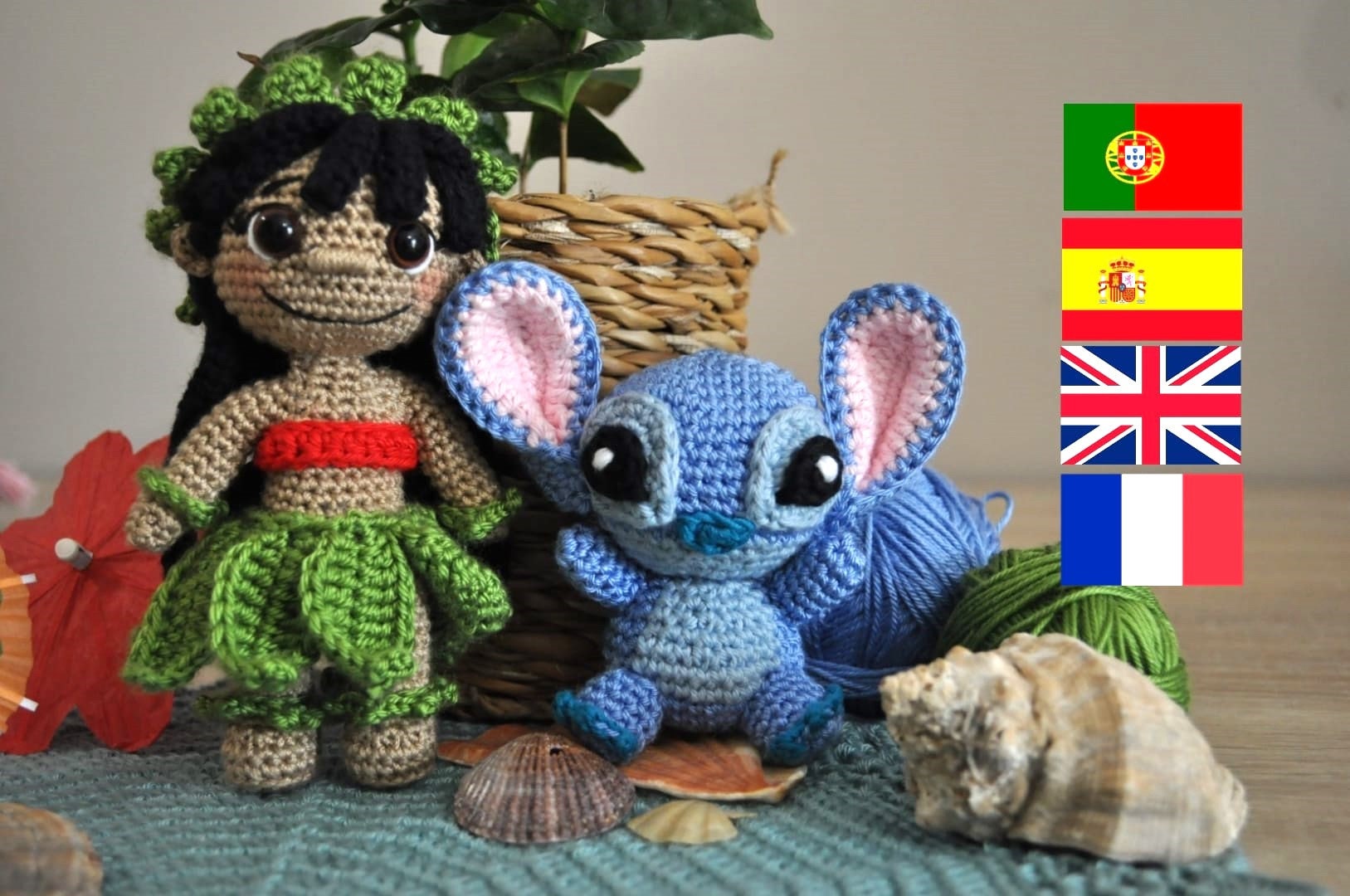 Crochet Pattern for Amigurumi Lilo and Stitch, English, Spanish ...