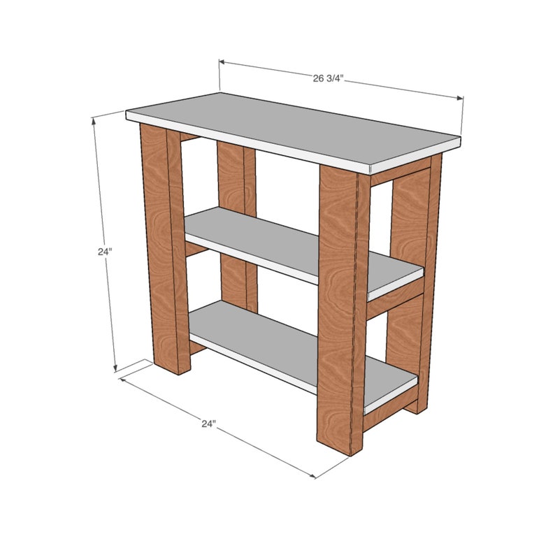 DIY Narrow Side Table Plan, Entry Table Build Plan, Wooden Shoe Rack ...