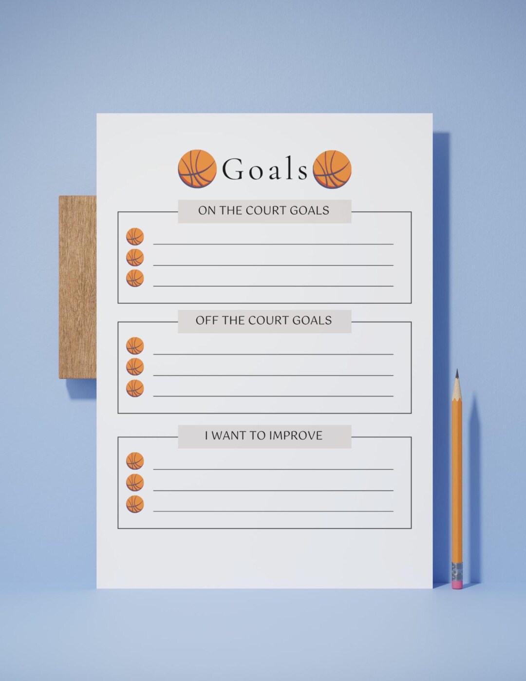 Basketball Goals Tracker | on and off Court | Printable and Digital - Etsy