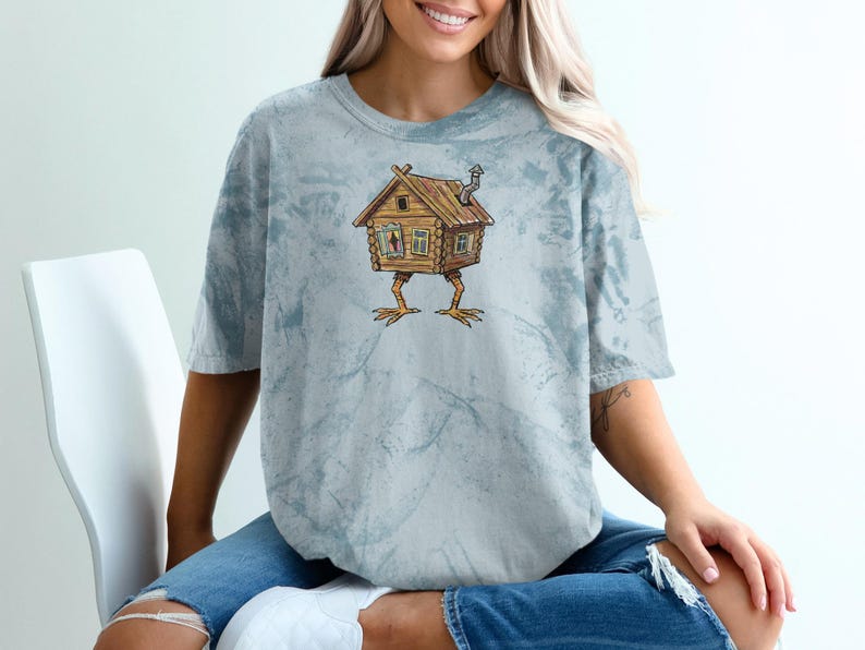 Camiseta de la Cabaña de Baba Yaga, camiseta de folclore eslavo ...