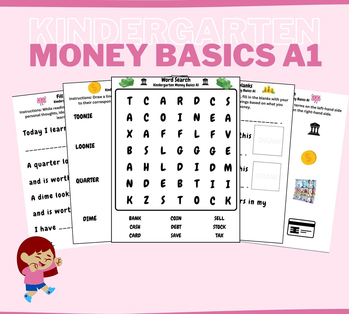 Kindergarten Money Worksheets – Financial Literacy, Word Search ...
