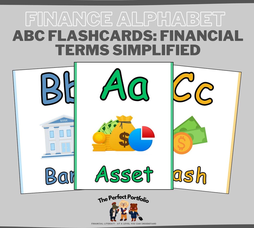 Financial ABC Flashcards: Kids Learning Resource (digital Printable) - Etsy