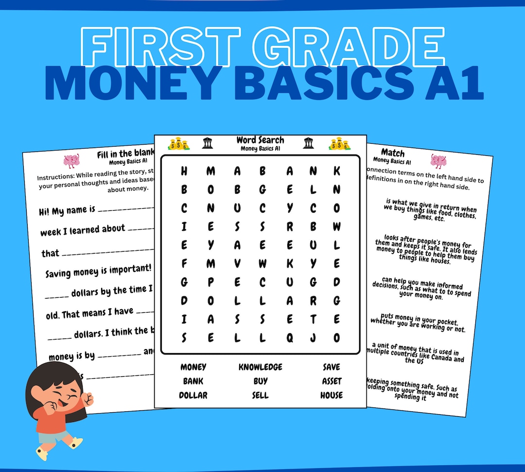 Grade1 Money Basics Level A1 - Financial Literacy Worksheets for School ...