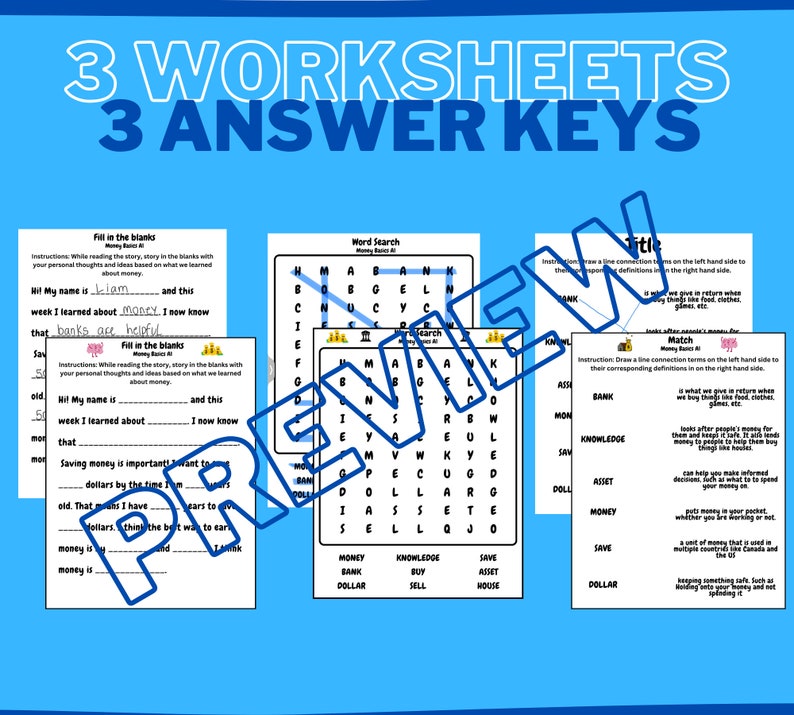 Grade1 Money Basics Level A1 Financial Literacy Worksheets for School ...