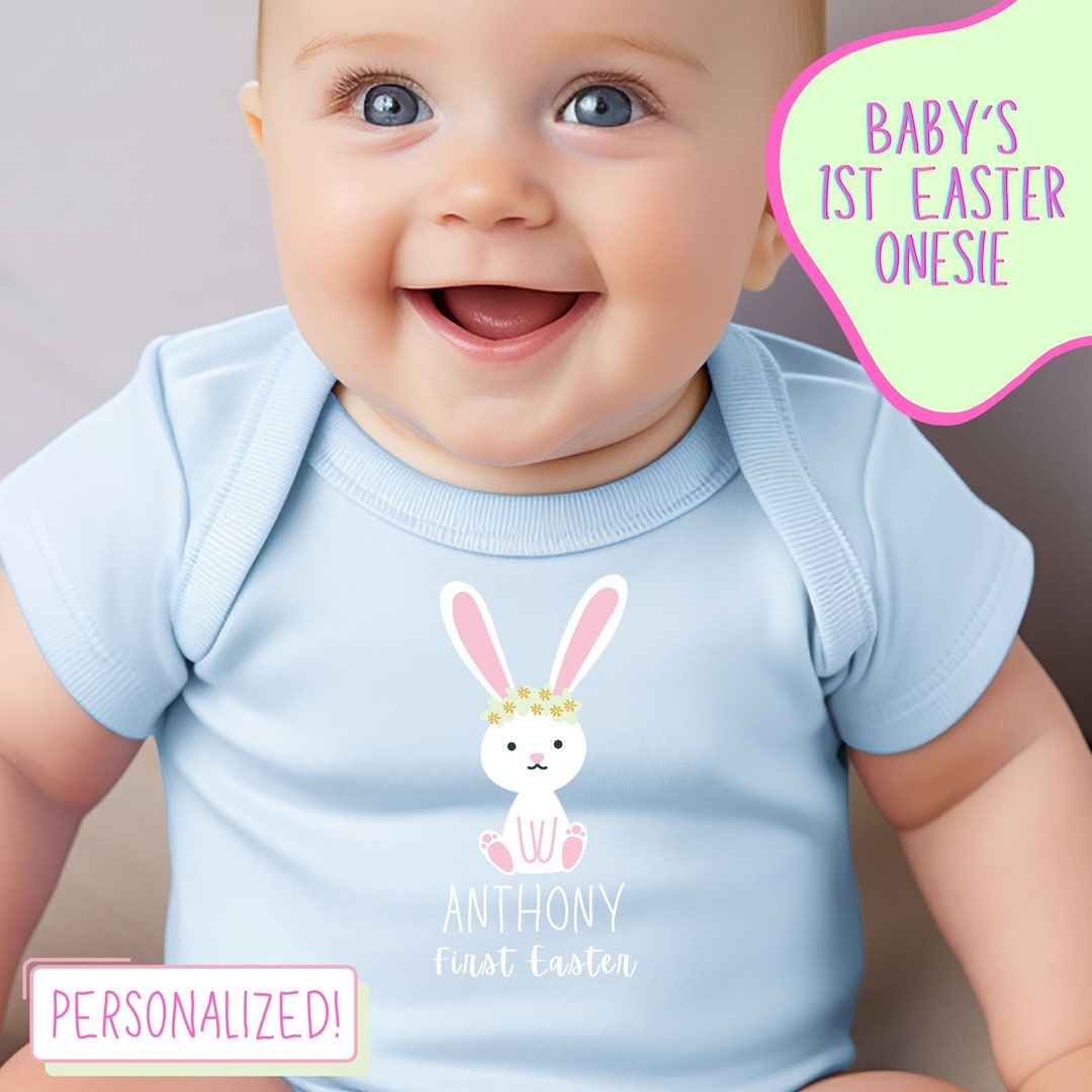 Personalized Bunny Onesie for Boys and Girls Custom Easter Rabbit ...