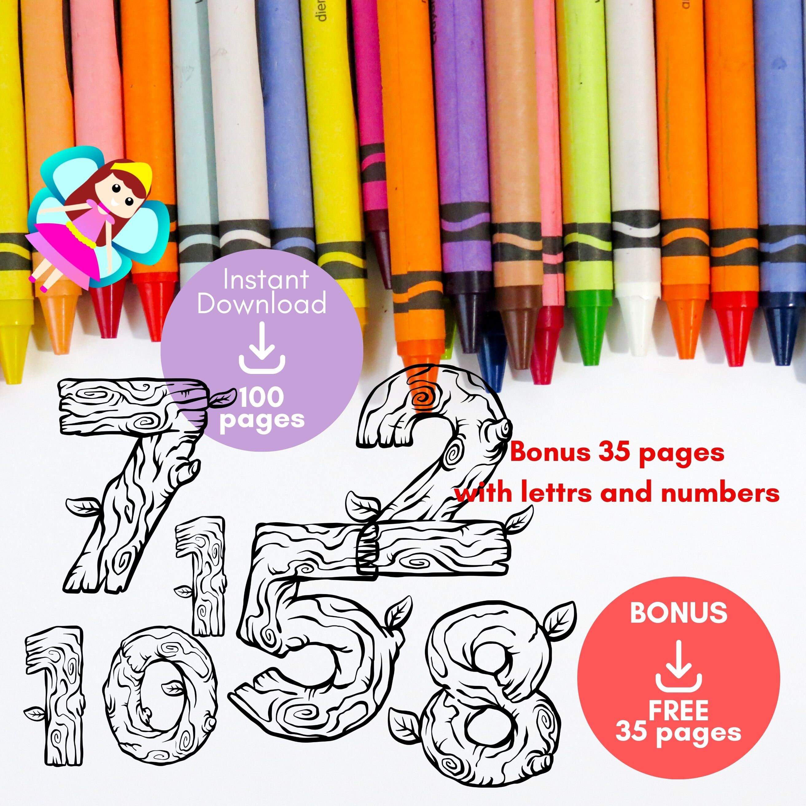 100 Coloring Pages for Kids Printable PDF Instant Download Pages of Fun ...