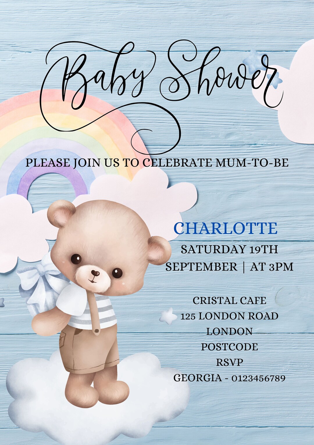 Digital Baby Shower Invitations Design 02 - Etsy