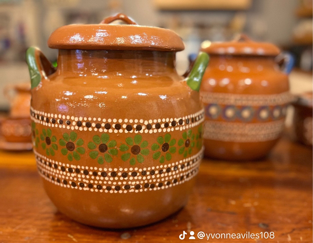 Authentic Mexican Handmade & Hand-painted Frijolera De Barro | Clay ...