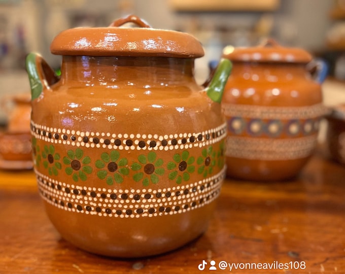Authentic Mexican Handmade & Hand-painted Frijolera De Barro | Clay ...