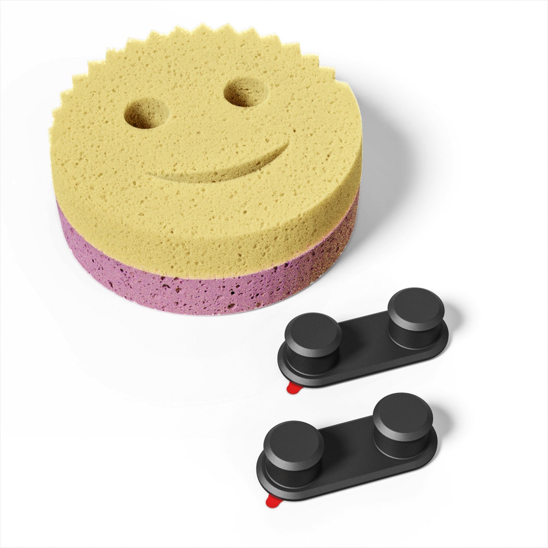 Smiley Sponge Holder Self Draining Sink Organizer With Adhesive for ...