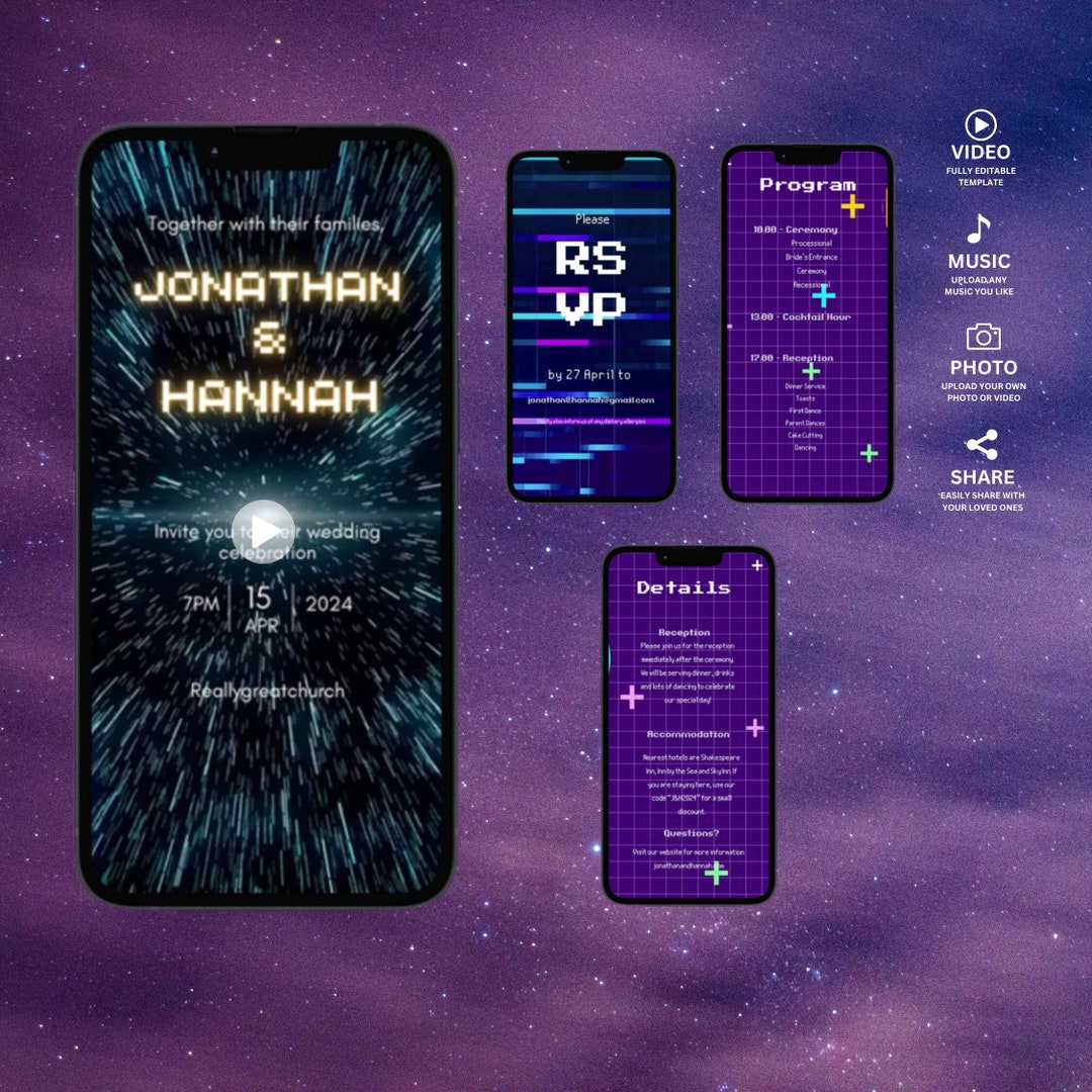 Gamer Wedding Invite, Gaming Couple Wedding Invitation, Customizeable ...