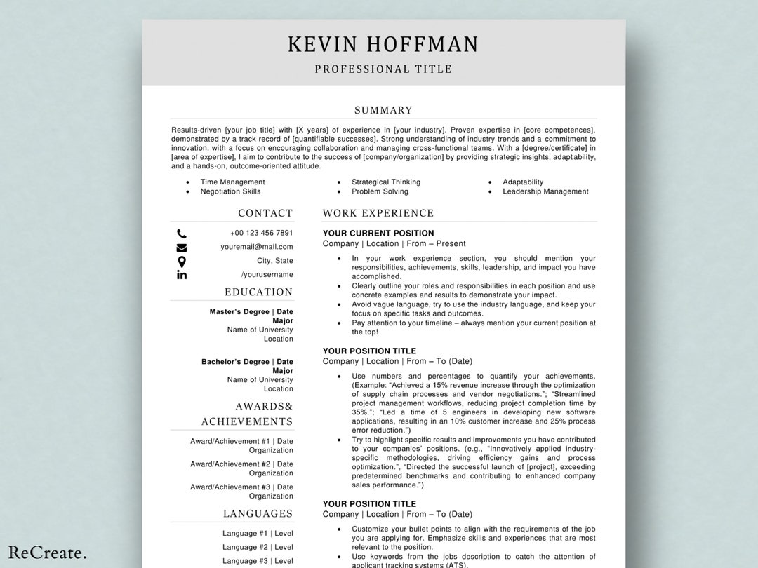 Moderne Lebenslaufvorlage Für 2026 | Bewerbung Für Word Inklusive ...