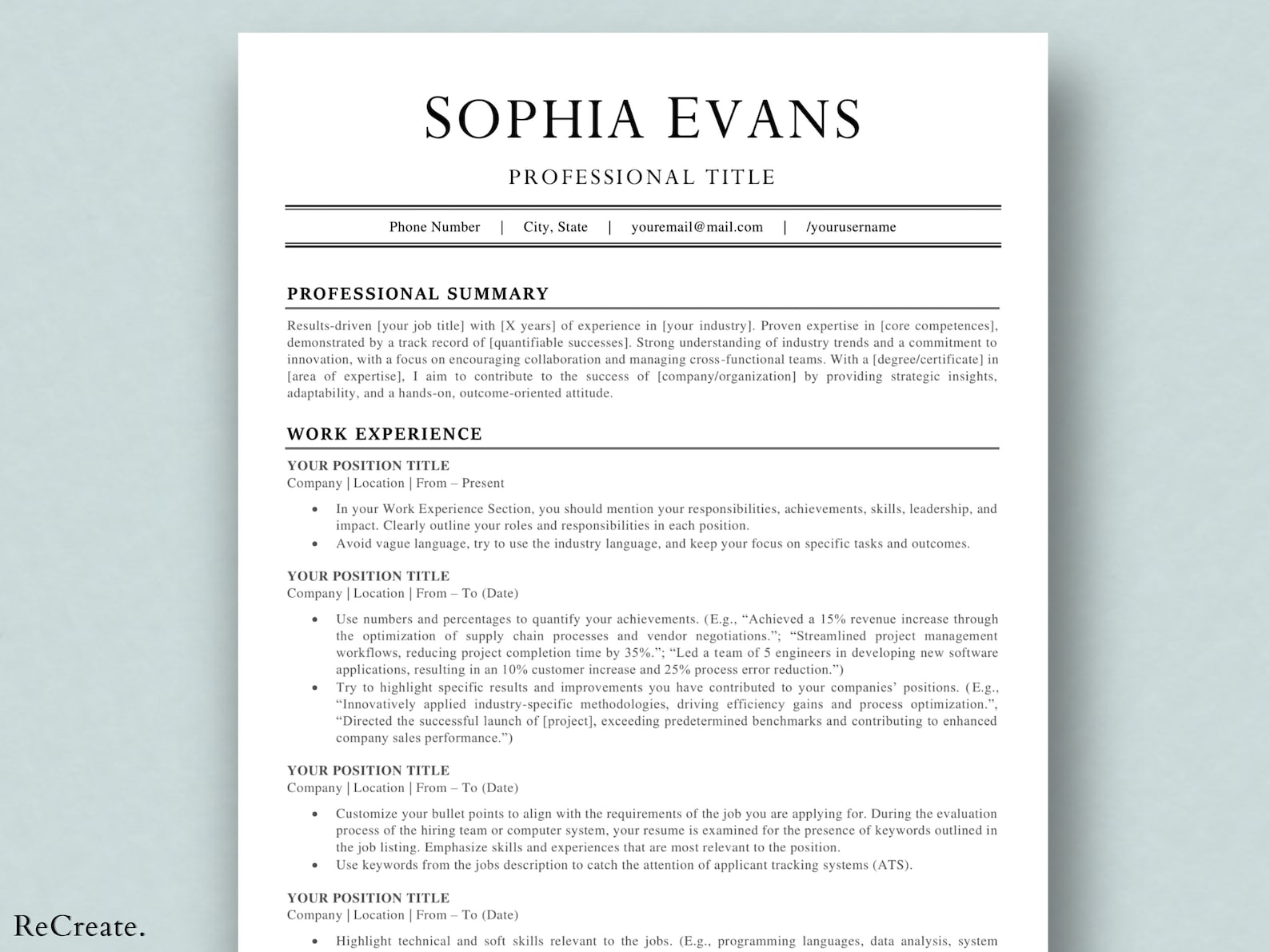 Professional 2025 Resume Template MS Word | Cover Letter & References ...