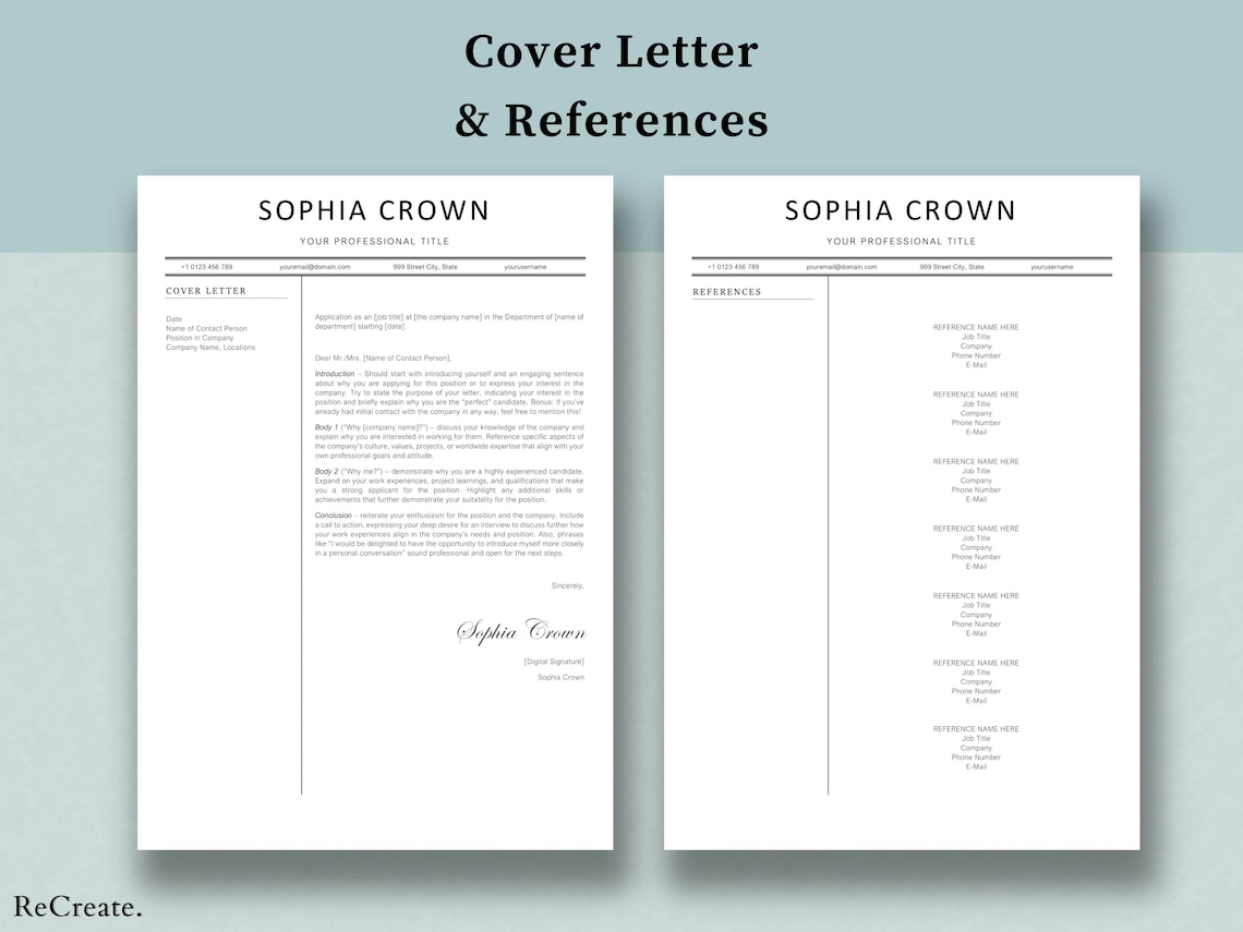 Professional 2025 Resume Template MS Word | Cover Letter & References ...