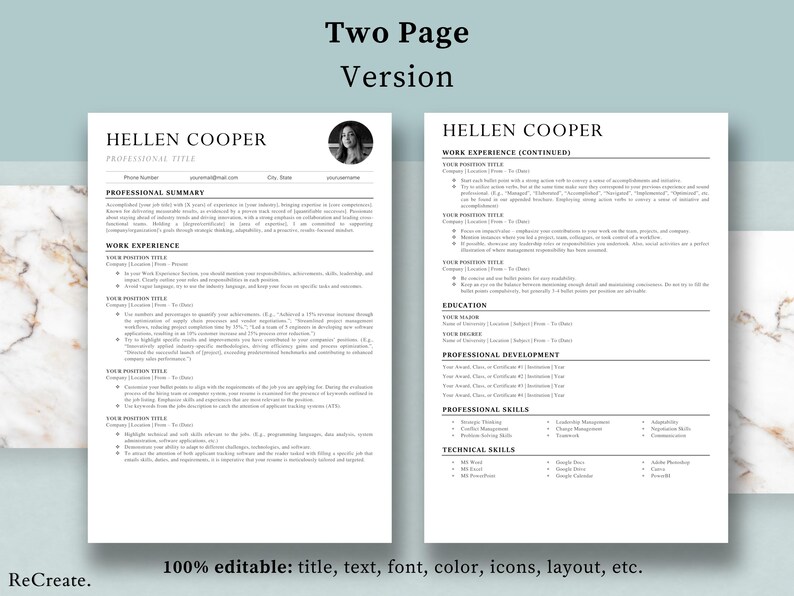 Professional 2026 Resume Template MS Word | Cover Letter & References ...