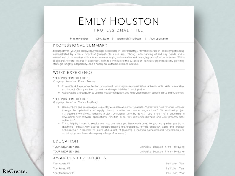 Professional 2026 Resume Template MS Word | Cover Letter & References ...
